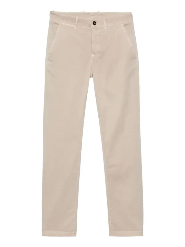 MOORER Gabardine Tapered Trousers - Neutrals
