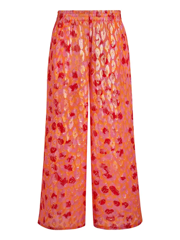 Vilebrequin Abstract Leopard Printed Silk Pants - Abricot