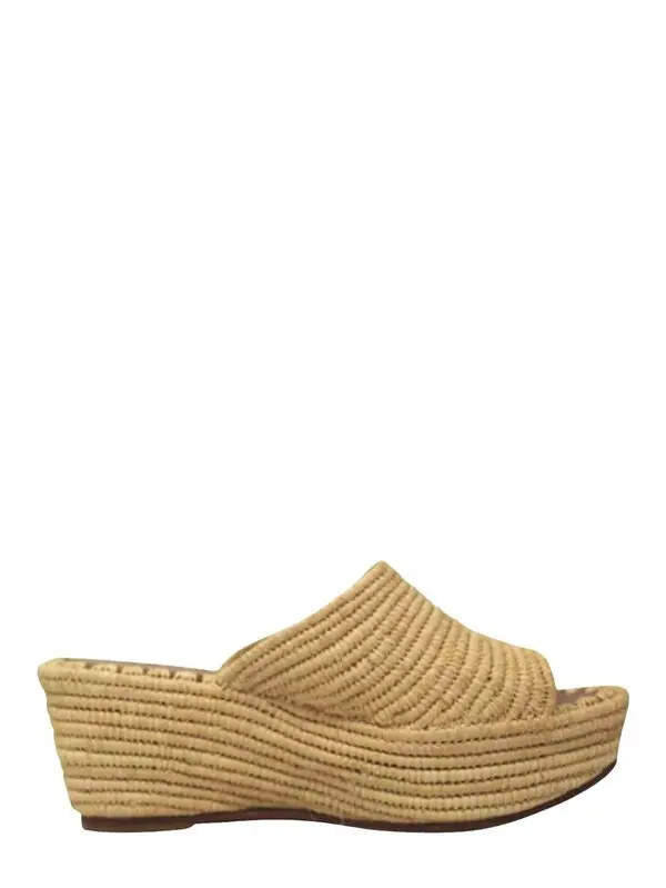 Carrie Forbes Karim Raffia Wedge Slides - Natural