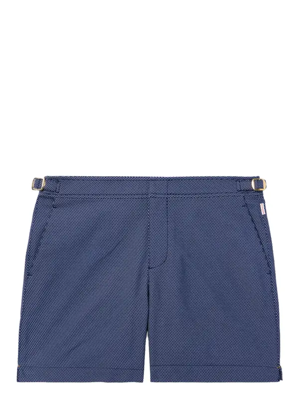 Orlebar Brown Bulldog Straight-leg Mid-length Jacquard Swim Shorts - Blue