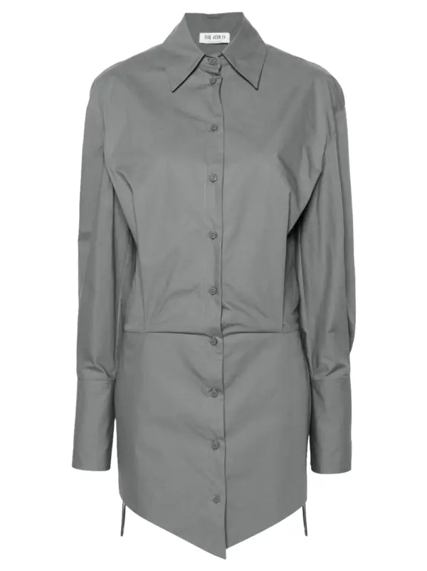 Attico Layered Shirt Dress - Grey