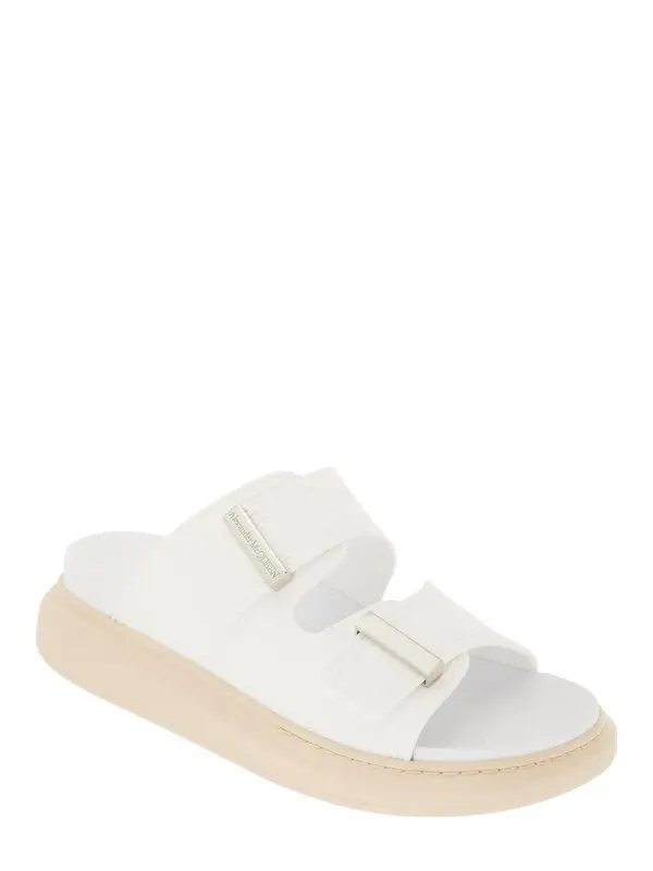 Alexander McQueen Oversize Slide Sandal - Ivory/oat/silver
