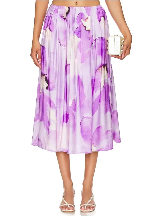 Bardot Leia Midi Skirt - Lavender Floral