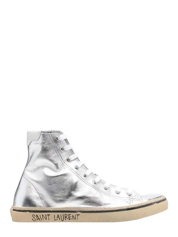 Saint Laurent Malibu High-top Sneakers - Silver