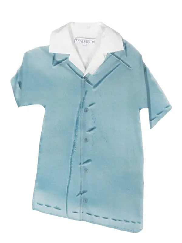 JW Anderson Trompe L'oeil-print Cotton Shirt - White