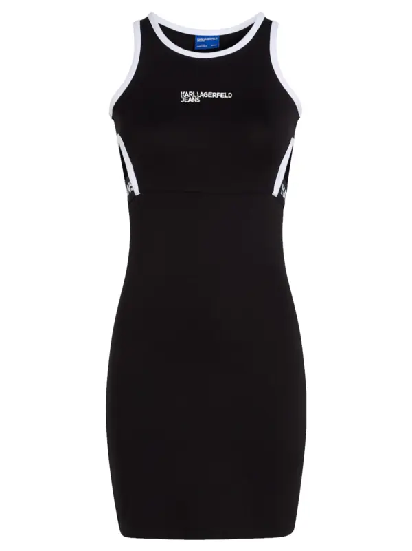 Karl Lagerfeld Logo-embroidered Mini Dress - Black