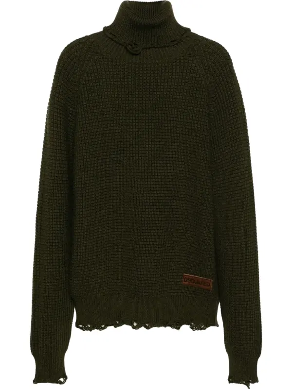 Dsquared2 Roll-neck Wool Jumper - Green