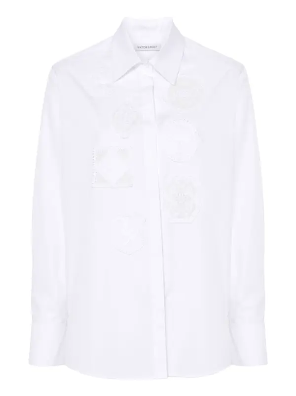 Viktor & Rolf Patch-embroidered Cotton Shirt - White