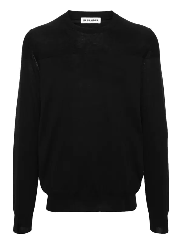 JIL SANDER Crew-neck Cotton Jumper - Black