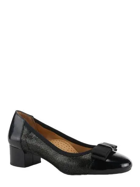 SPRING STEP SHOES Paulette Bow Pump - Black Patent