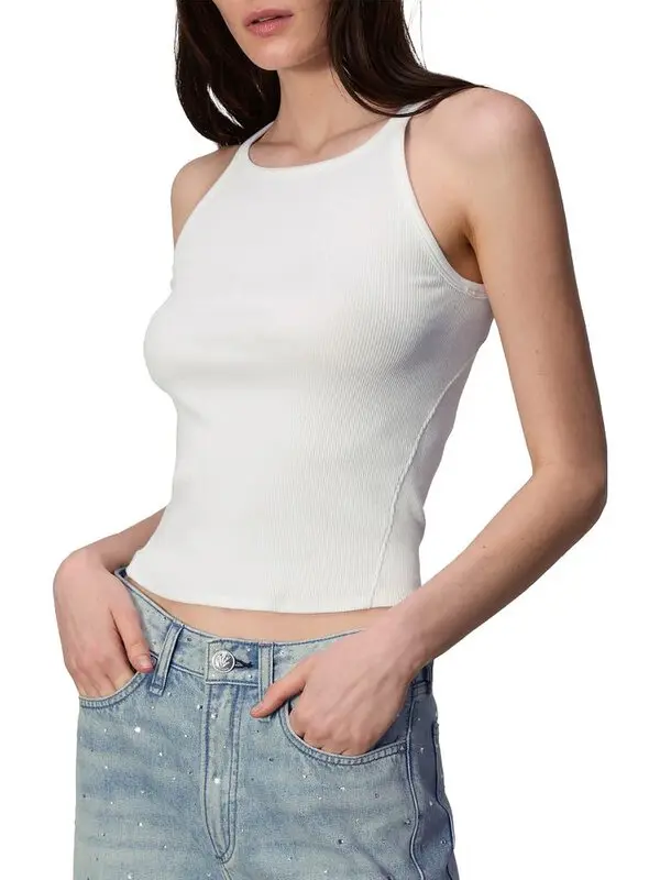 Rag & Bone The Essential Rib Long String Tank - White