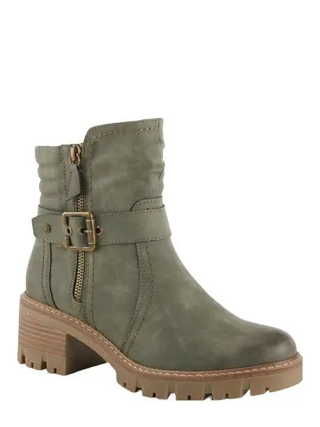 SPRING STEP SHOES Smokies Faux Fur Bootie - Light Green