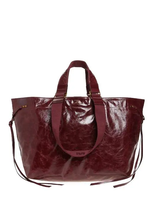 Isabel Marant Wardy Leather Shopper Tote - Grapefruit