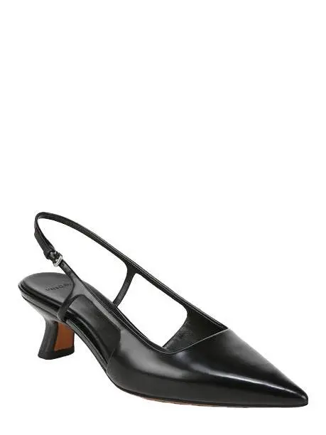 Vince Bianca Leather Slingback Pumps - Black