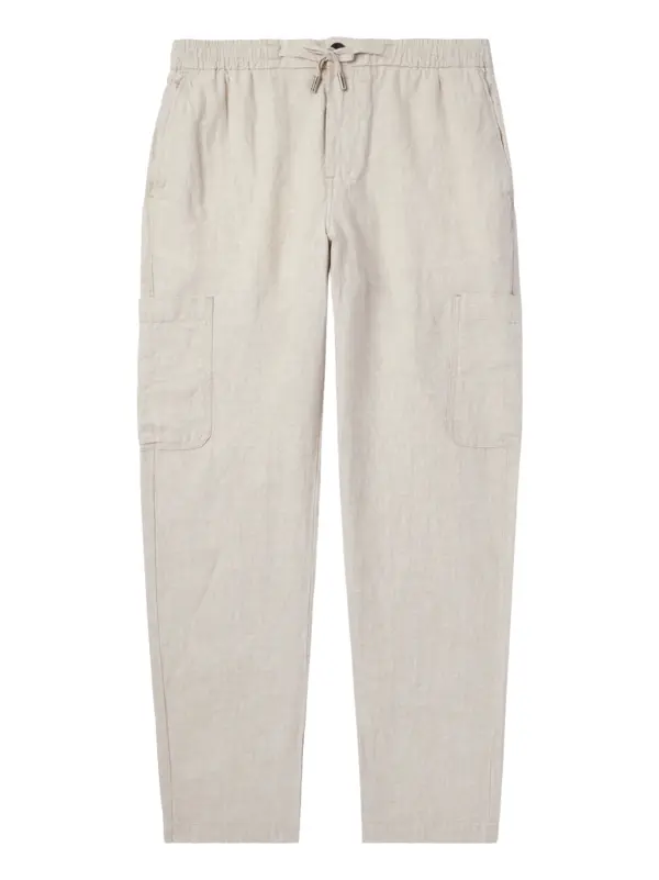 Mr P. Tapered Linen Cargo Trousers - Neutrals
