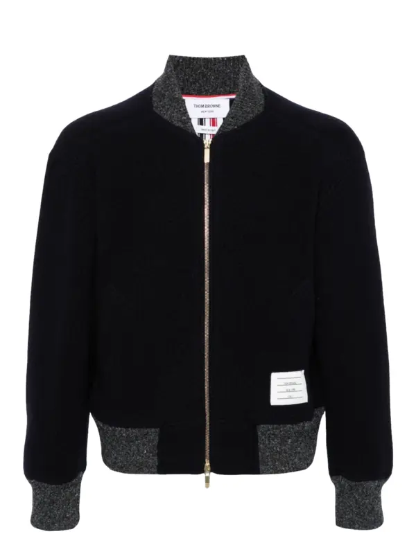 Thom Browne Zip-up Wool Bomber Jacket - Blue