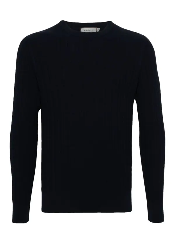Canali Geometric-pattern Jumper - Blue
