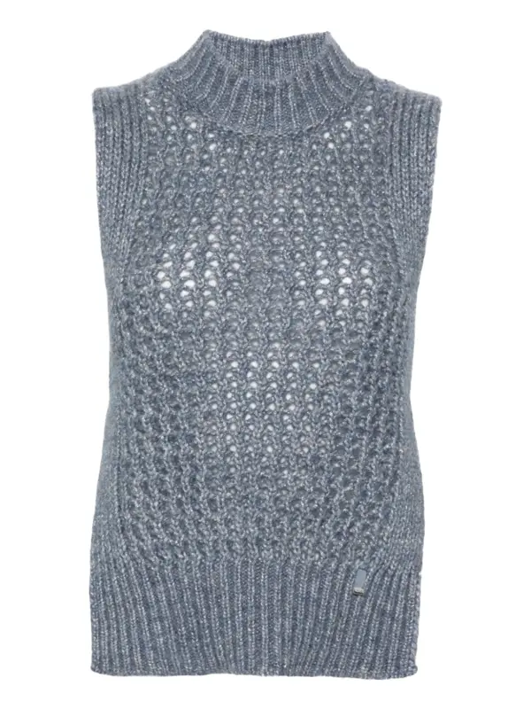 Herno High-neck Vest - Blue