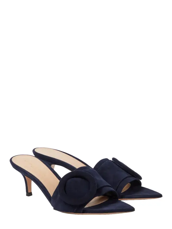 GIANVITO ROSSI Suede Mules - Blue