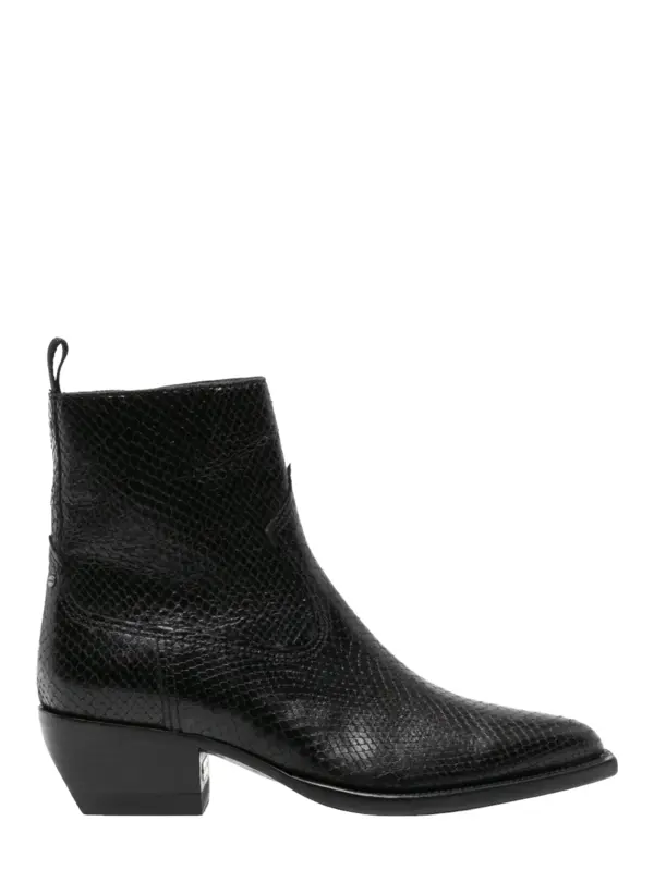 Golden Goose Snakeskin Effect Ankle Boots - Black