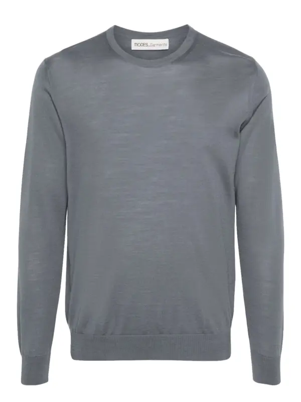 MODES GARMENTS Fine-knit Merino Wool Jumper - Grey
