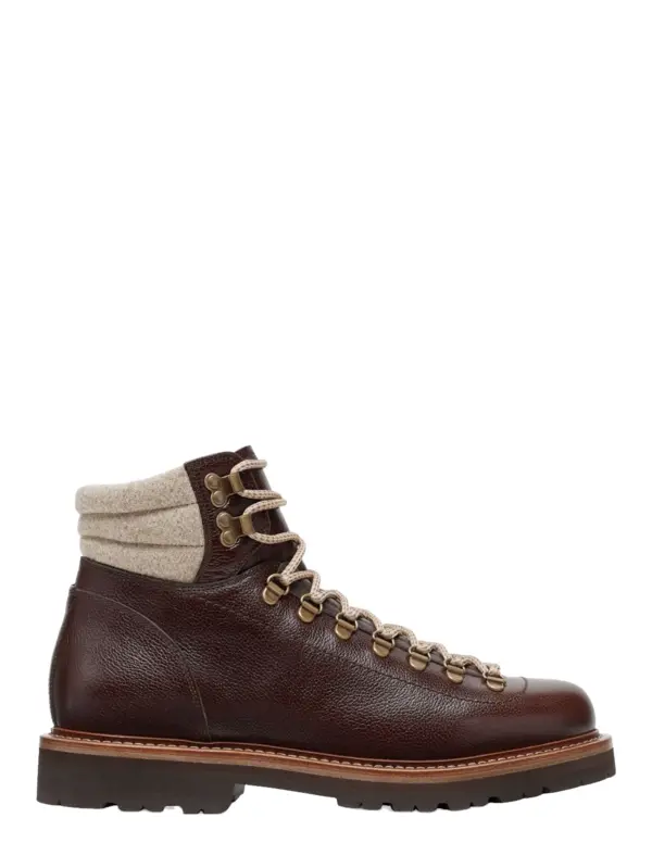 Brunello Cucinelli Lace-up Leather Boots - Brown