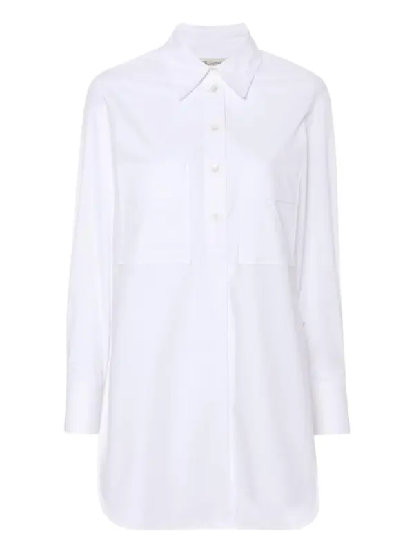 MODES GARMENTS Side-slit Poplin Shirt - White