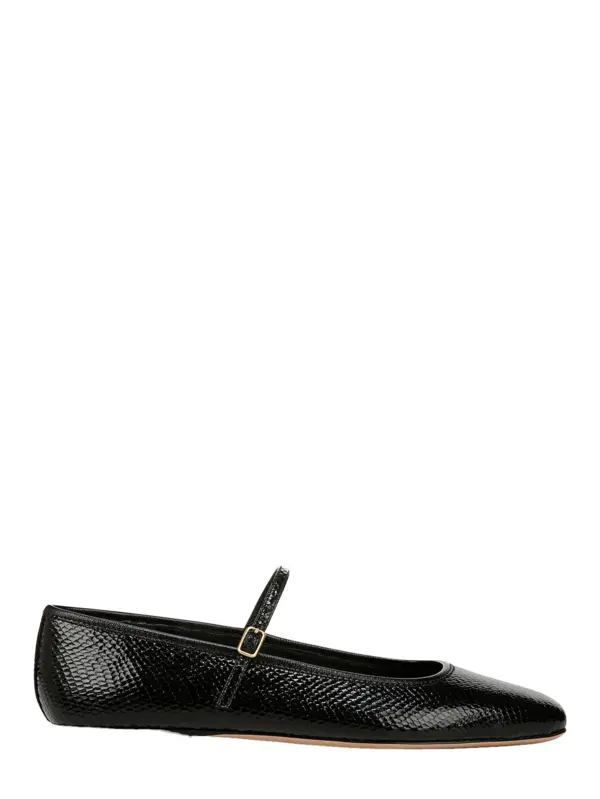Veronica Beard Ellie Snake-embossed Ballerina Flats - Black