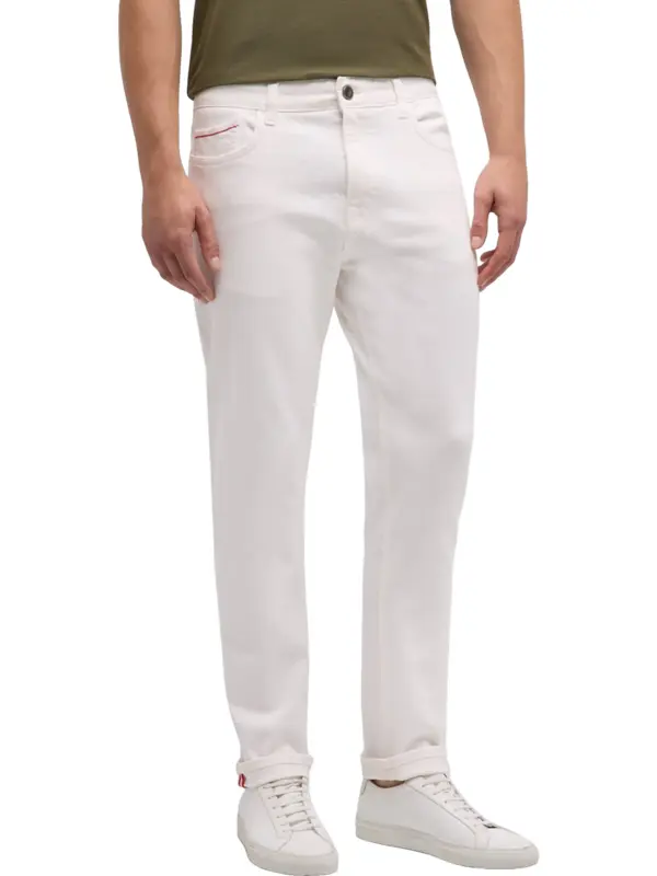 Isaia Barchetta Slim Fit Jeans - Open White