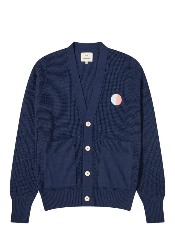 Folk Damien Poulain Waffle Cardigan - Moon Intarsia Dp