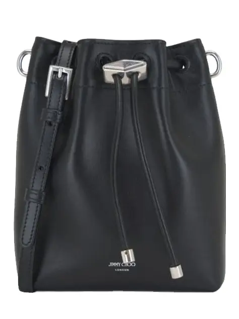 JIMMY CHOO Mini Cinch Leather Shoulder Bag - Black