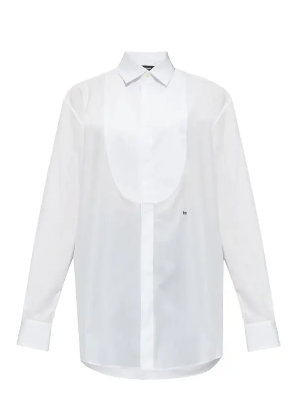 Dsquared2 Bib Collar Cotton Shirt - White