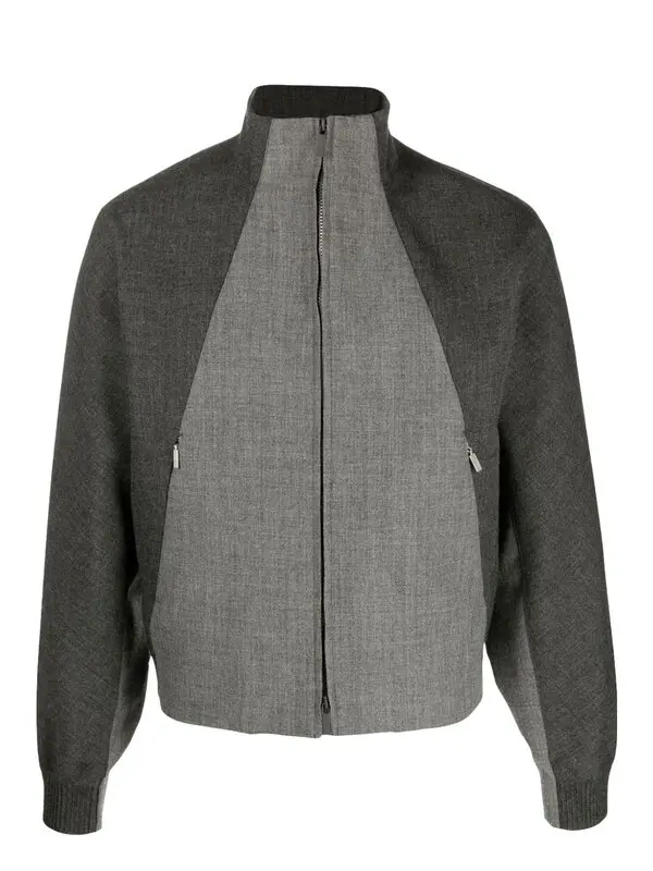 Thom Browne Virgin Wool Zip-up Jacket - Grey