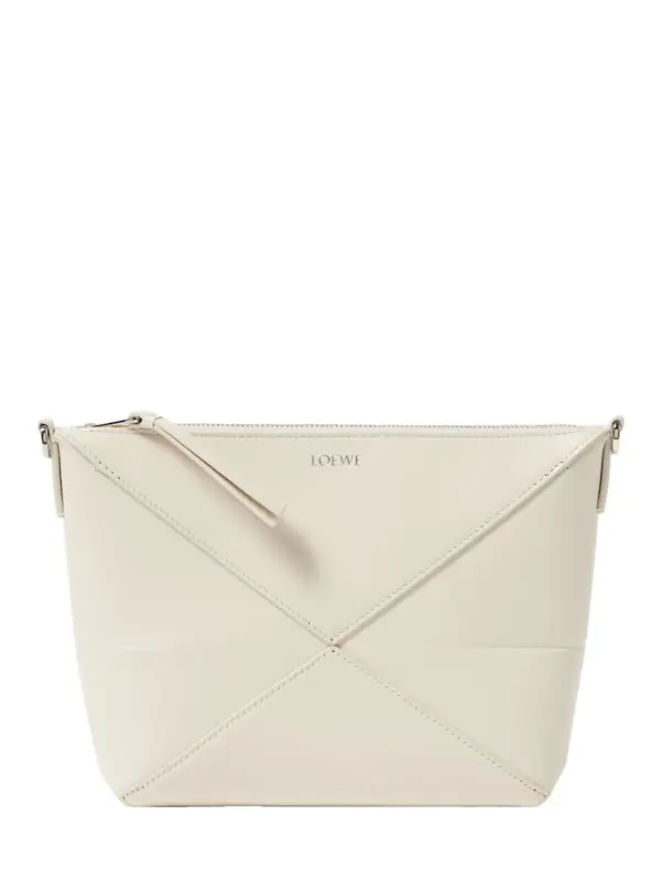 Loewe Puzzle Fold Leather Shoulder Bag - White