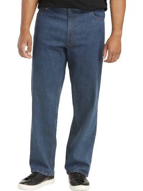 HARBOR BAY BY DXL Big & Tall Relaxed Fit Stretch Jeans - Basic Blue Wash