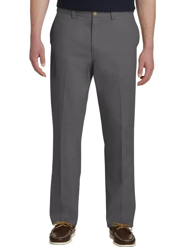 HARBOR BAY BY DXL Waist-relaxer Twill Pants - Charcoal