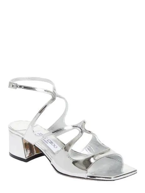 JIMMY CHOO Azilia Ankle Strap Sandal - Silver