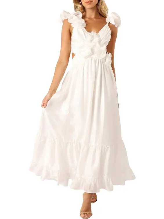 PETAL & PUP Josey Ruffle Dress - White
