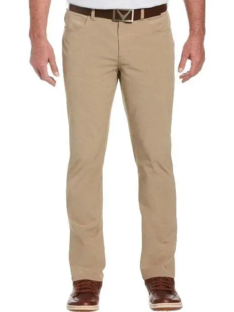 CALLAWAY Big & Tall 5-pocket Flat-front Everplay Pants - Khaki Heather