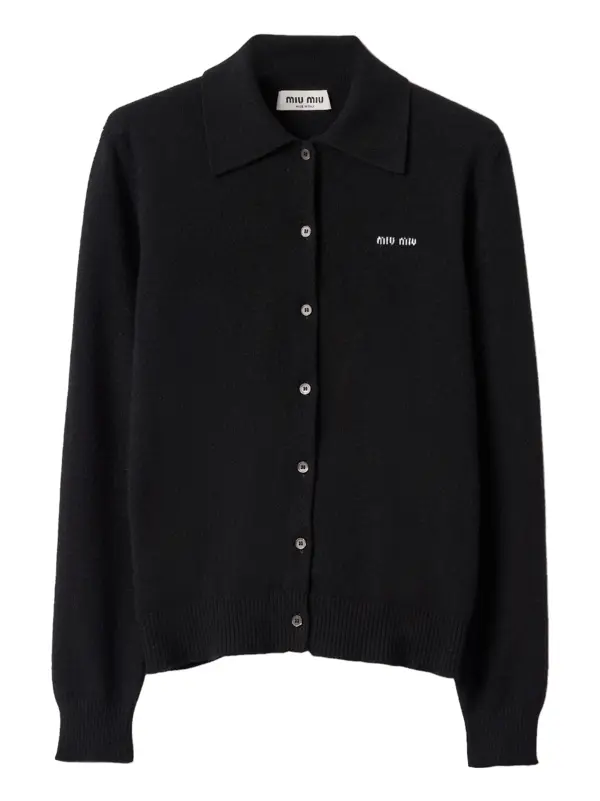 Miu Miu Cashmere Knit Cardigan - Black