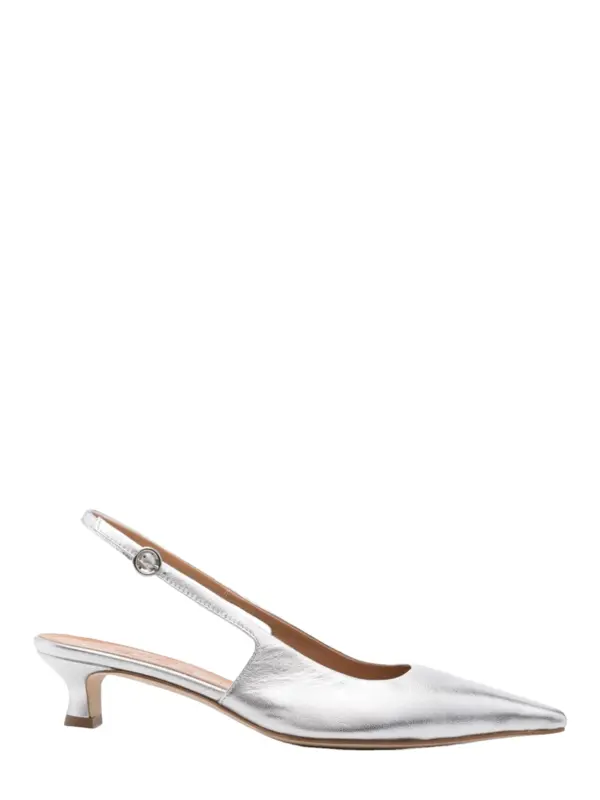 AeydĒ Catrina 35mm Metallic-leather Pumps - Grey