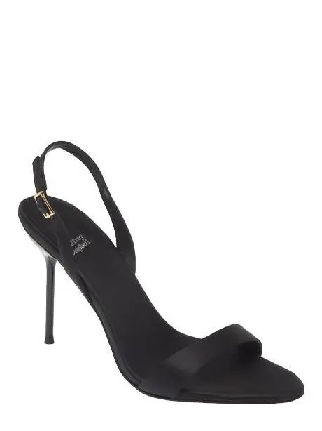 Jeffrey Campbell Go-getter Stiletto Sandals - Black Satin