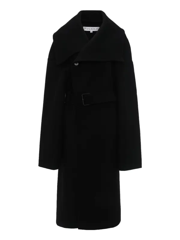 JW Anderson Belted Wool Coat - Black