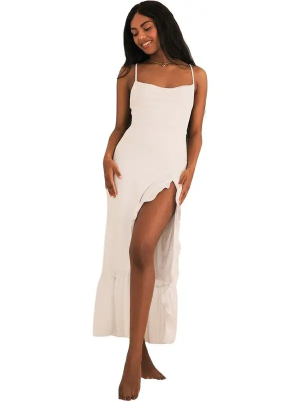 DIPPIN DAISY'S Higher Love Slit Maxi Dress - White