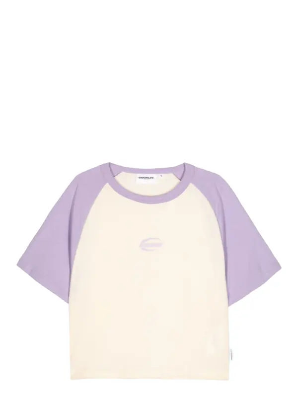 CHOCOOLATE Logo-print Colourblock T-shirt - Neutrals