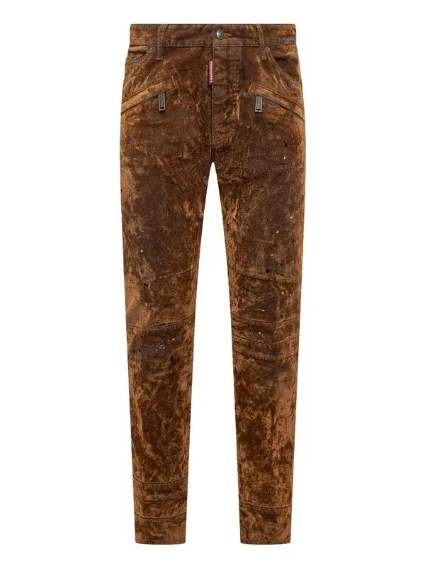 Dsquared2 Velvet Slim Fit Pants - Brown