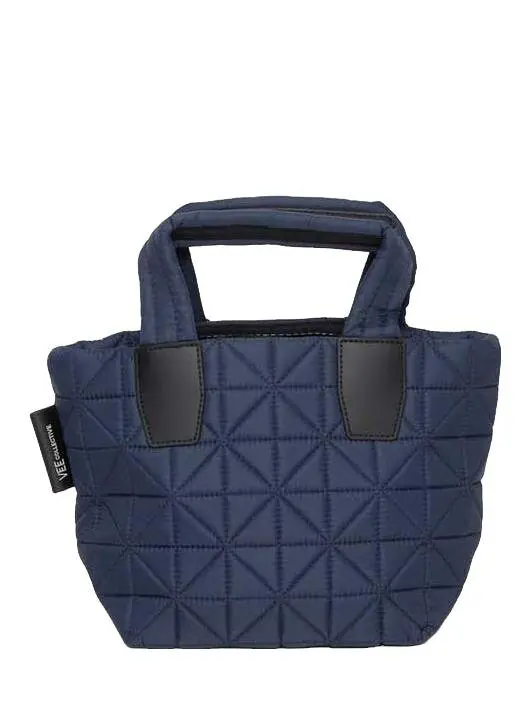 VEECOLLECTIVE Mini Vee Quilted Tote - Midnight Blue