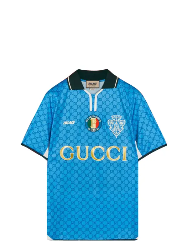 Gucci X Palace Printed Football Jersey - Blue