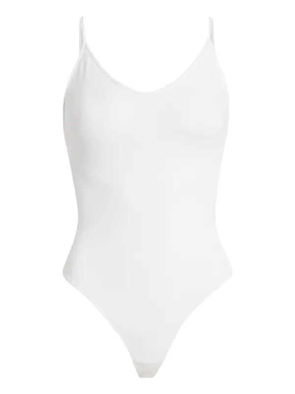 RE/DONE Open-back Stretch Cotton-jersey Bodysuit - White