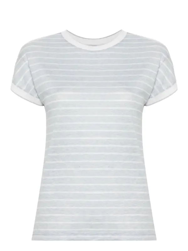 Eleventy Striped Crew Neck T-shirt - Blue